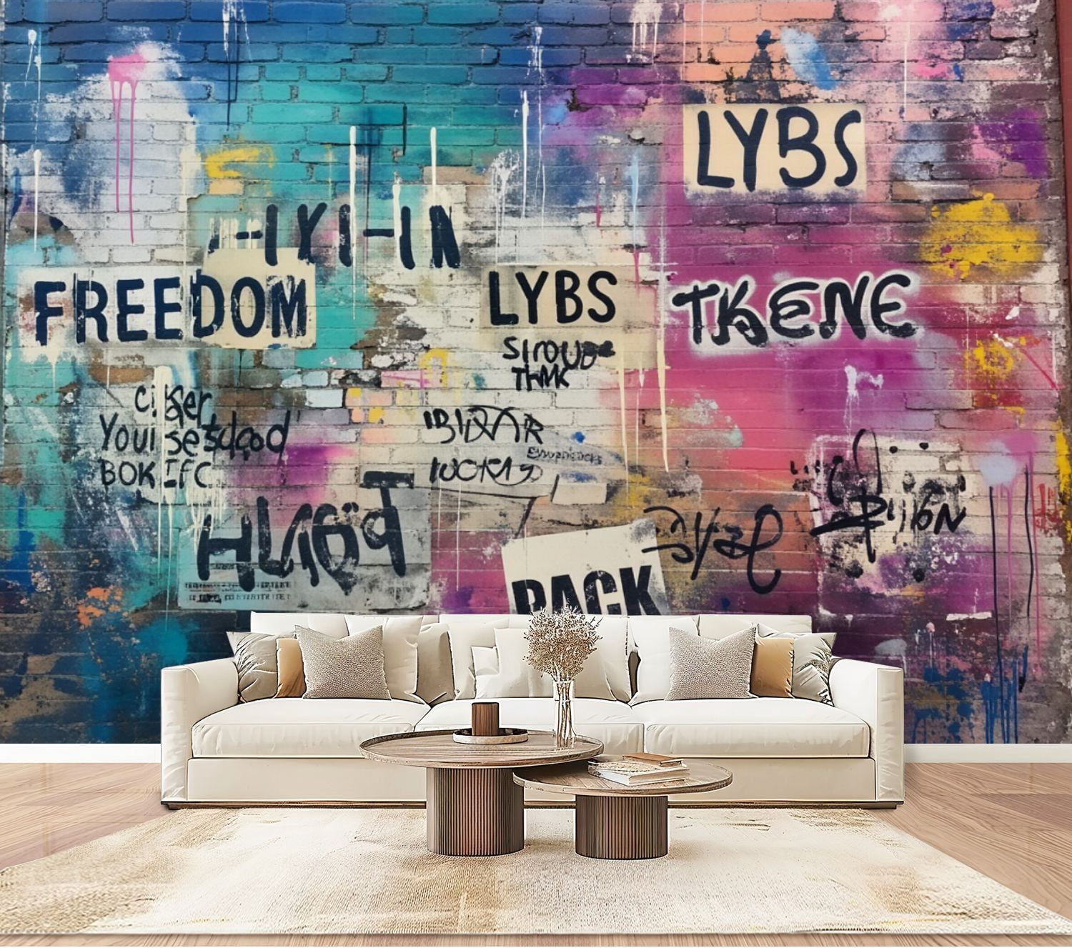 Graffiti Wallpaper Colorful Graffiti Wall Abstract Peel and Stick Wall ...