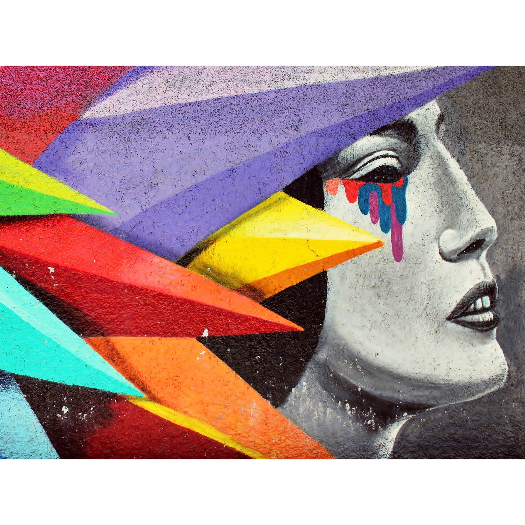 Graffiti Woman Tears Street Art Large Wall Art Print - Walmart.com
