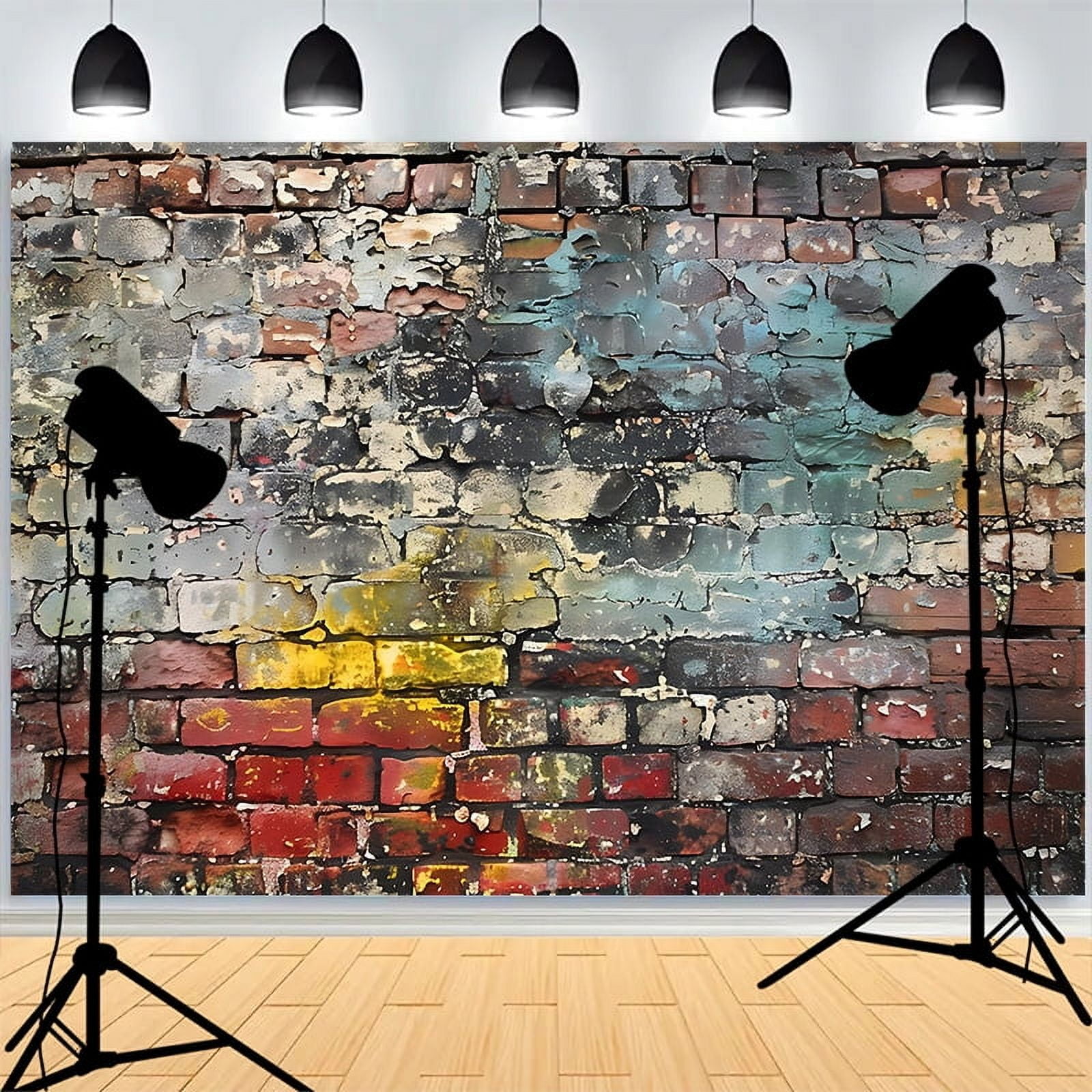 Graffitistyle Painted Brick Wall Background Damaged Rustic Texture ...