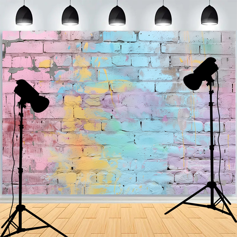 Graffitistyle Painted Brick Wall Background Damaged Rustic Texture ...