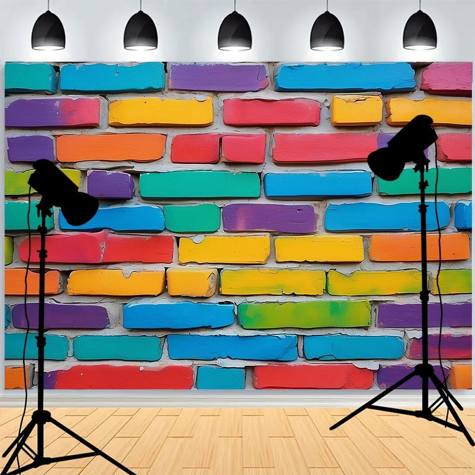 Graffitistyle Painted Brick Wall Background Damaged Rustic Texture ...