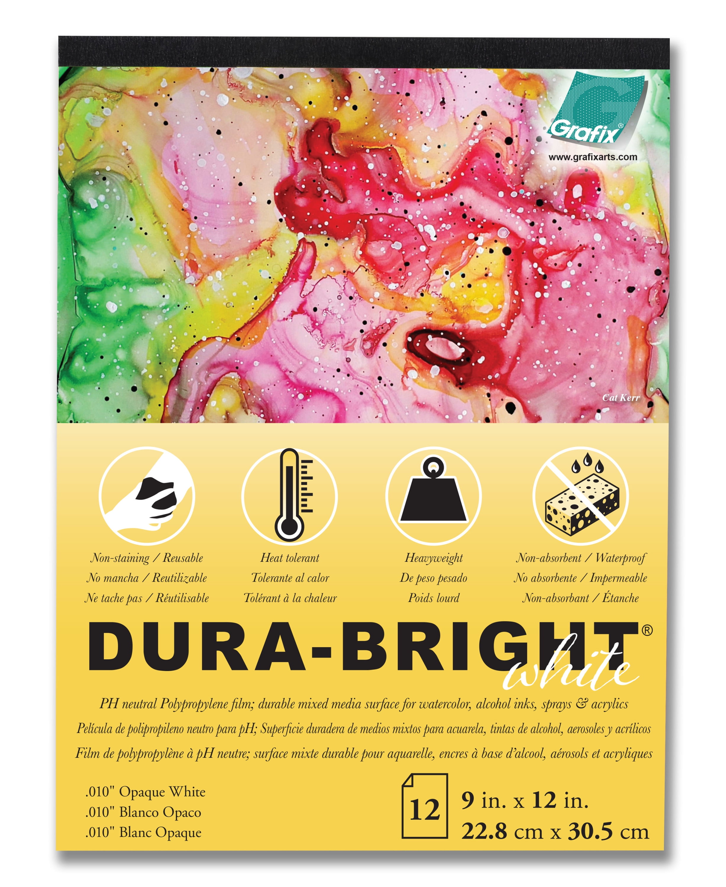 Grafix Dura-Bright Pad, 12 Sheets, .01mm, White, 9" x 12" - Walmart.com
