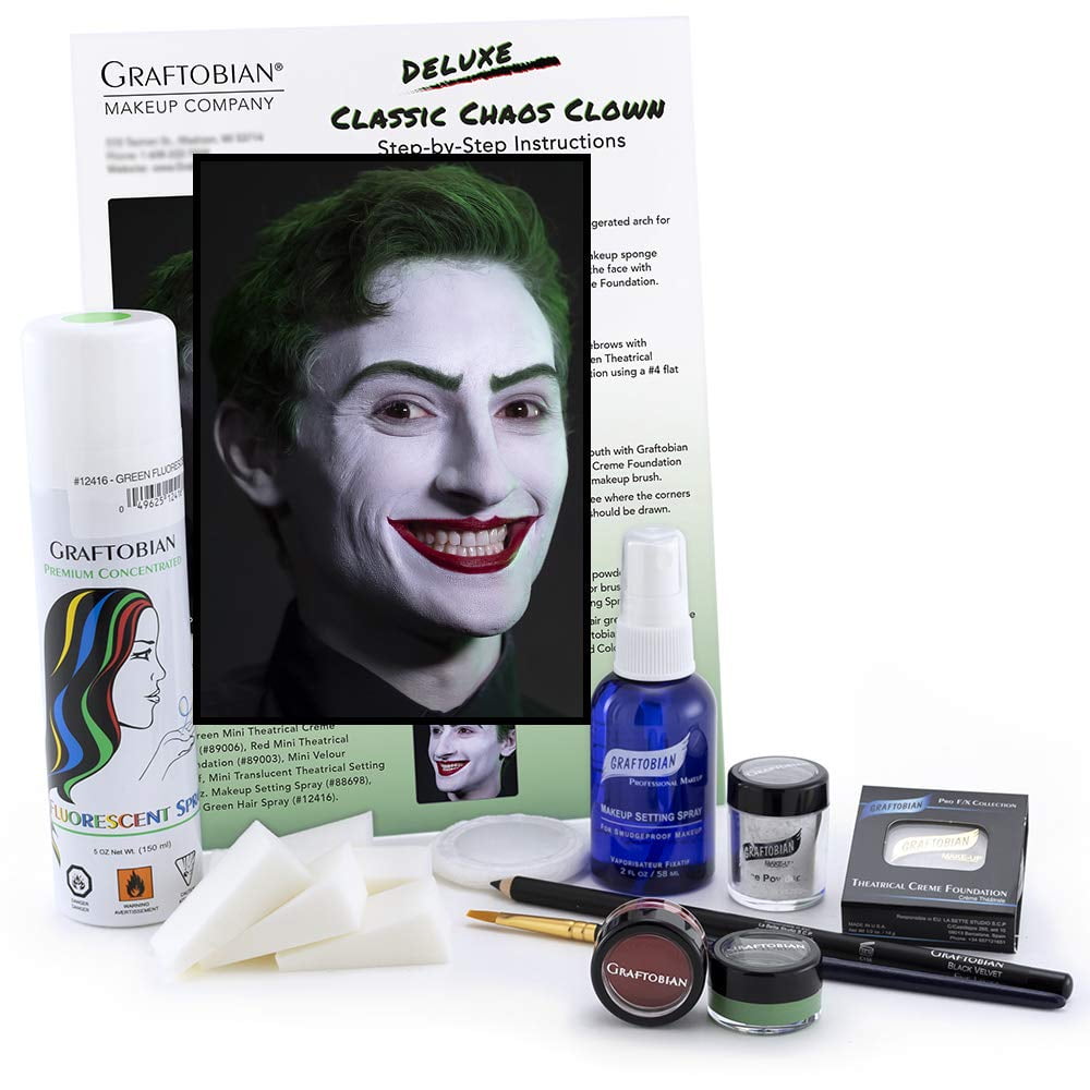 Graftobian Classic Chaos Clown Makeup Kit - Complete 11-Piece Set for ...