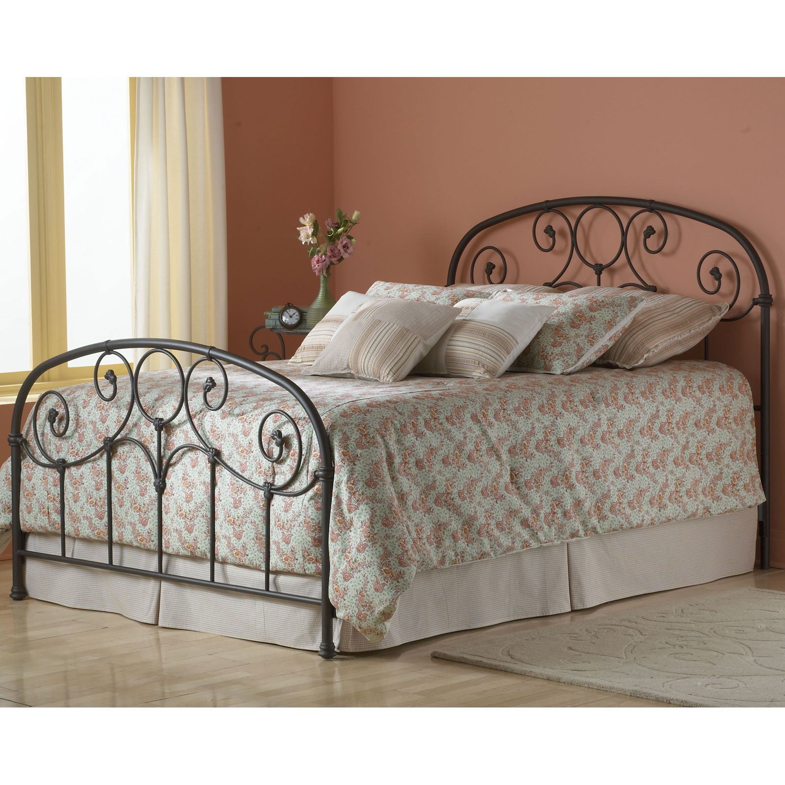 Grafton Complete Metal Bed and Steel Support Frame with Prominent ...