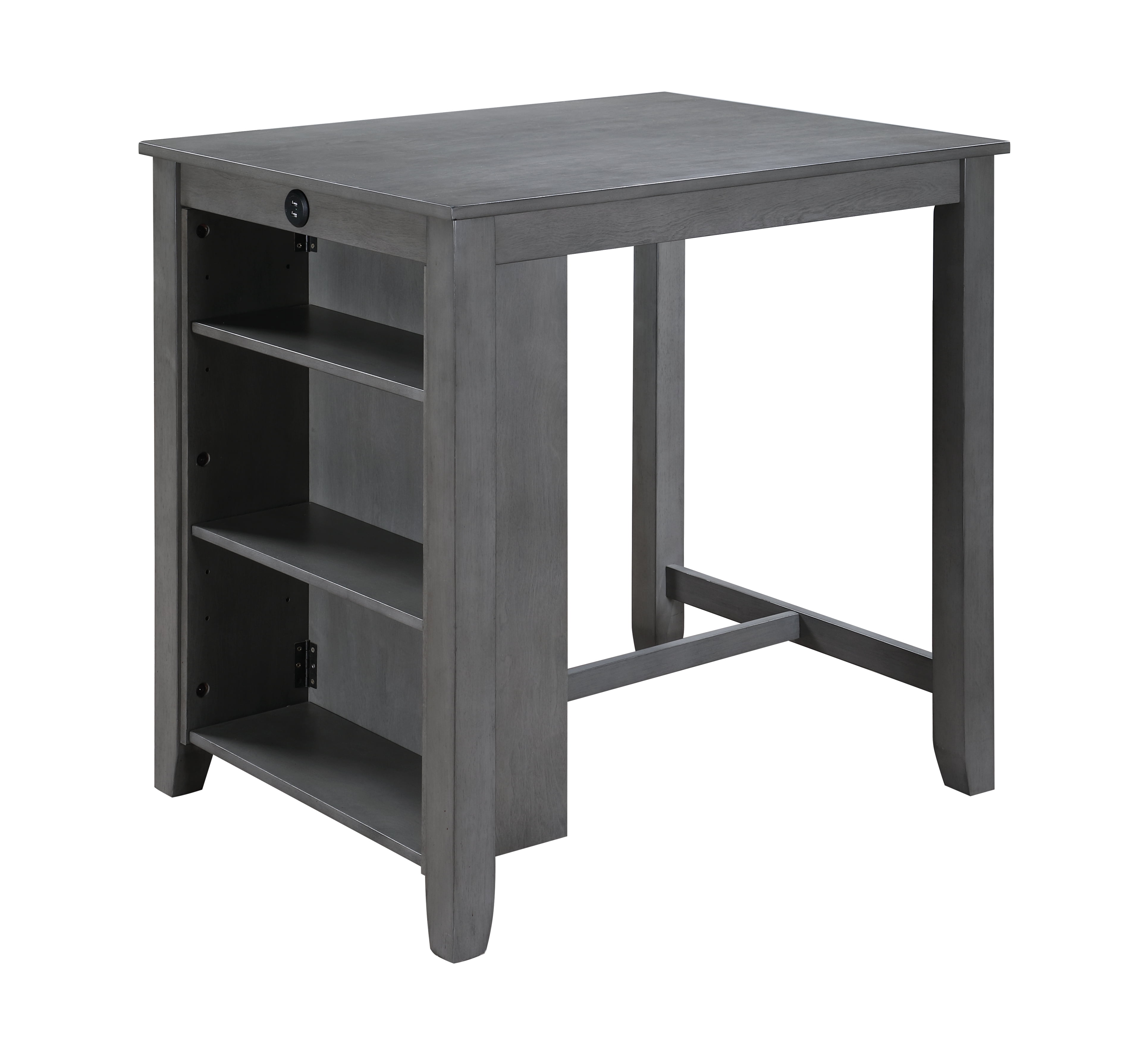 Graham 36" Gray Finish Small Space Counter Height Dining Table with Usb ...