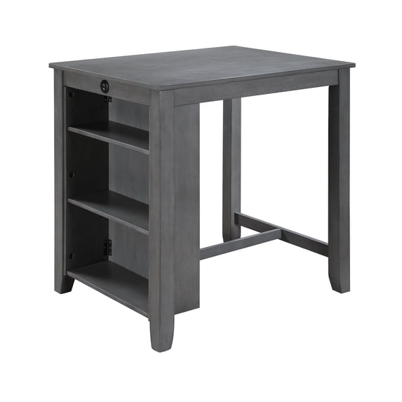 36" Gray Counter Height Dining Table with Usb Charging Ports & 3 ...