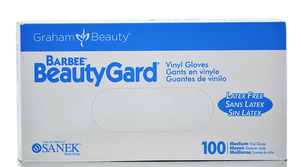 Graham Beauty Barbee Beauty Gard Vinyl Gloves - Medium 100 pcs/box ...