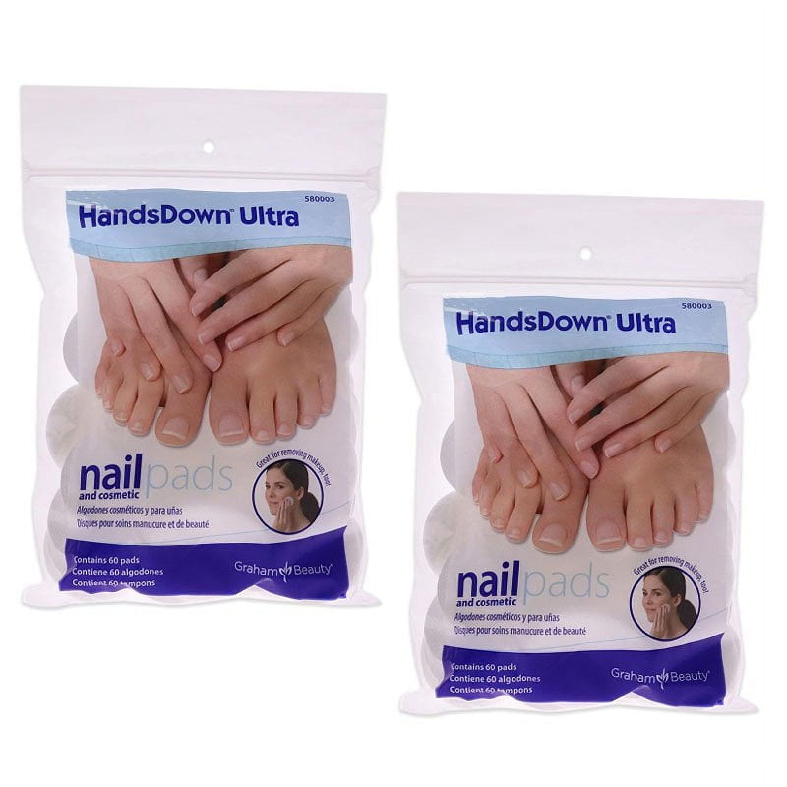 Graham Beauty HandsDown Ultra Nail and Cosmetic Pads Pads Unisex 60 Pc ...