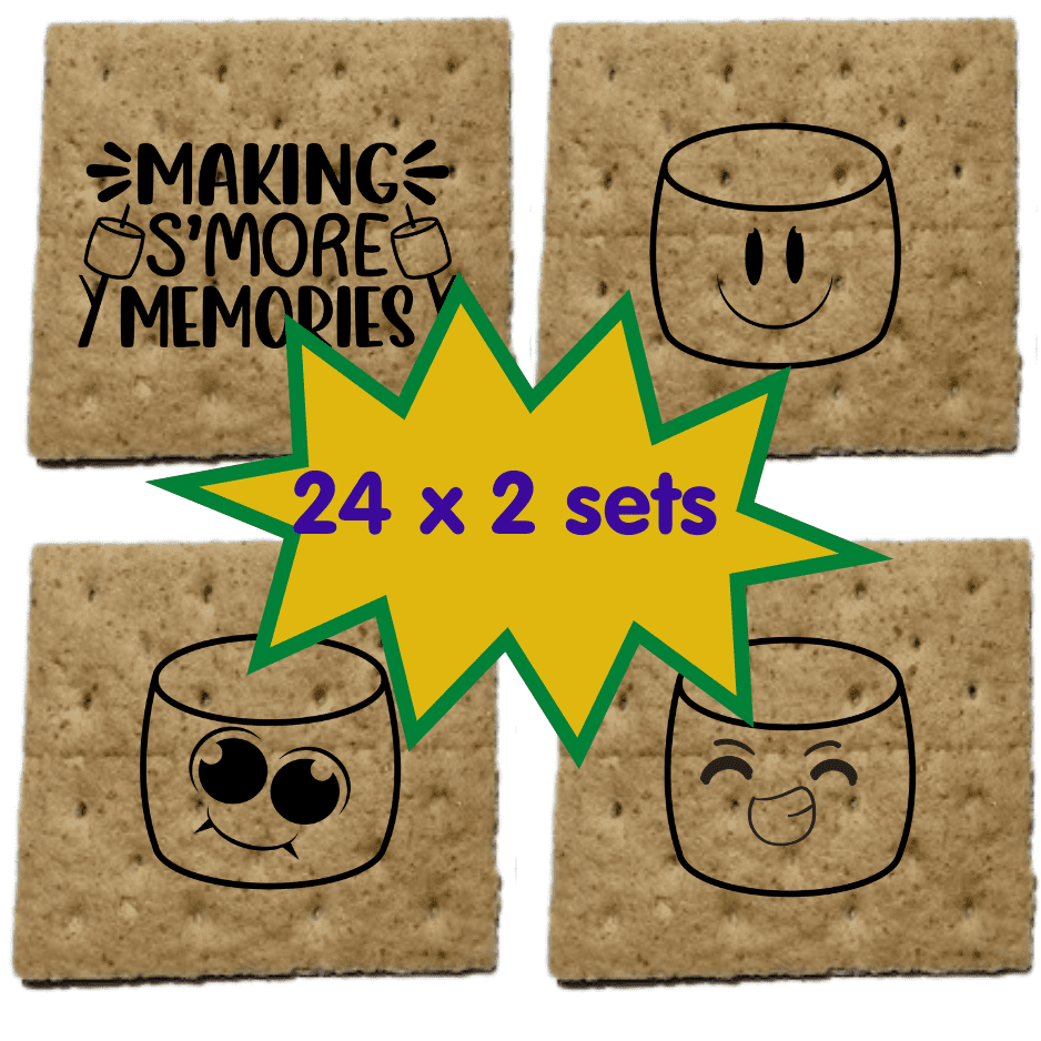 Graham Crackers | Individually Wrapped | 24 x 2 sets = 48 units | SMORES design | Ready for S ...