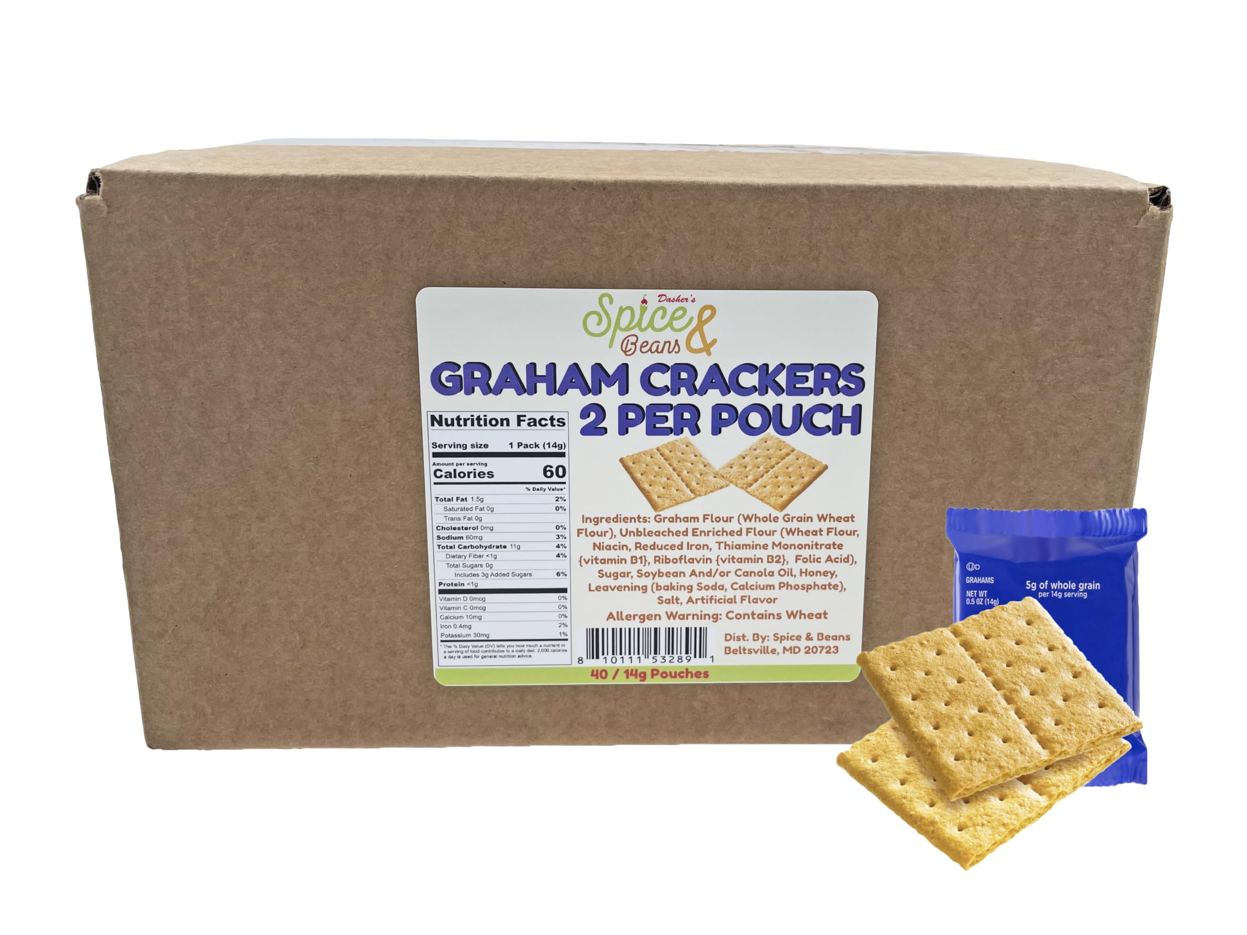 Graham Crackers, Portion Packaged BCF26 in Twin Packs (40/2packs, 80 ...