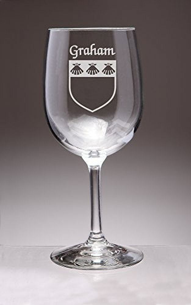 Graham Irish Coat of Arms Wine Glasses - Set of 4 (Sand Etched ...