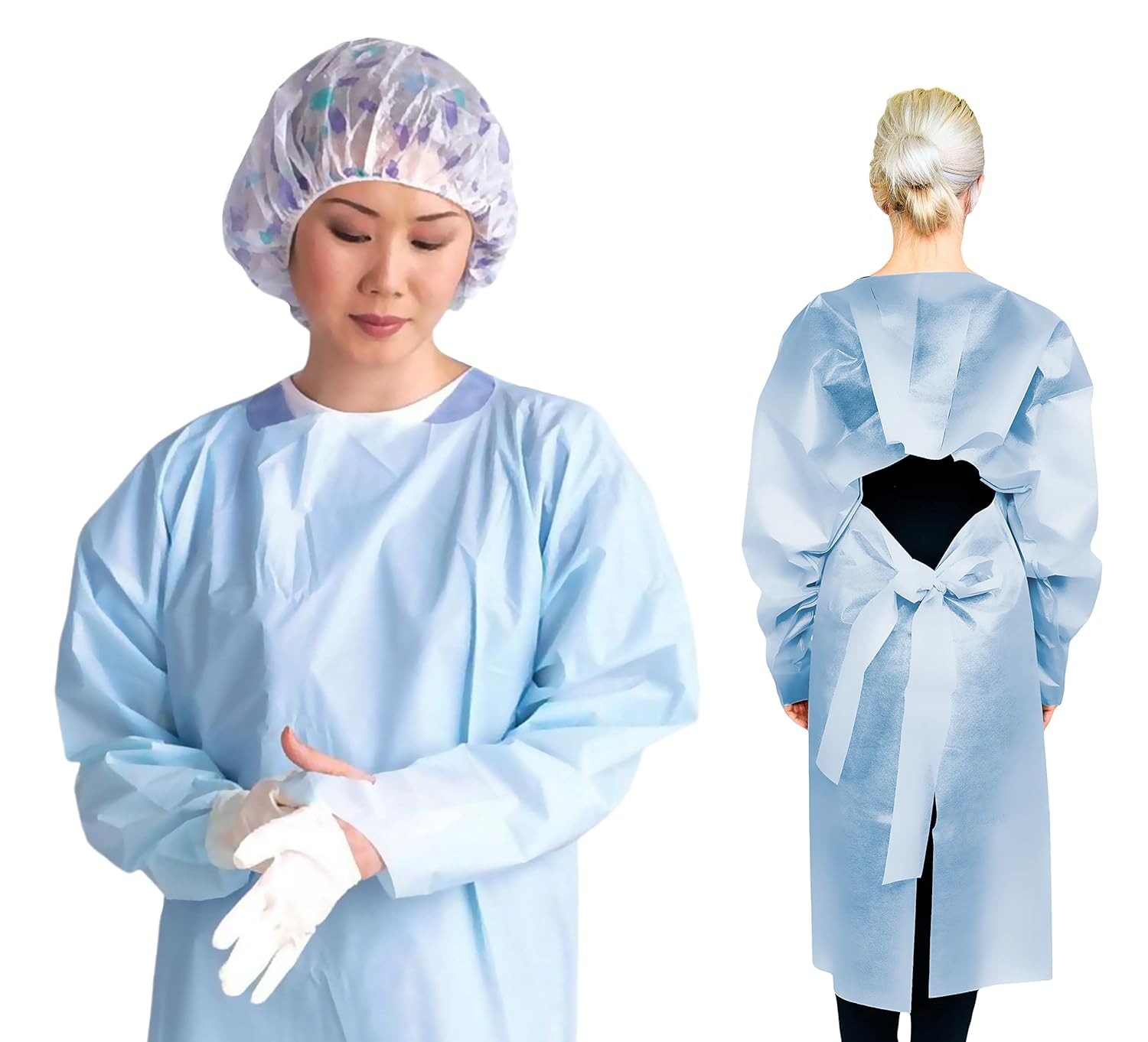 Tronex Unisize Fluid-Impervious Blue Isolation Gowns with Thumb Hooks ...