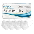 Graham Pro Defense Disposable 3 Ply Face Masks 50 Pack HC-86898 ...