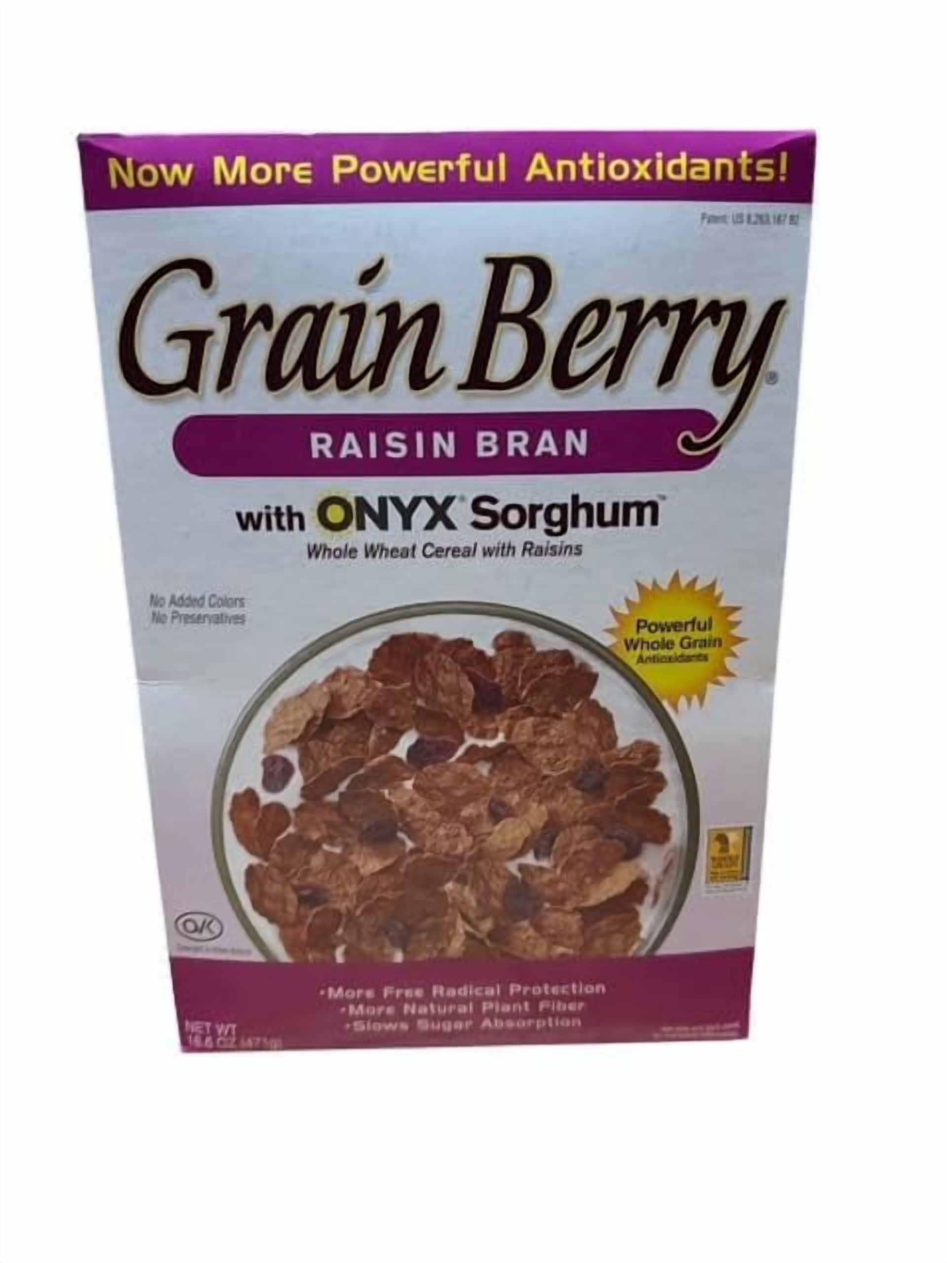 Grain Berry Raisin FEV6 Bran with ONYX Sorghum - 16.6 Ounce Box ...
