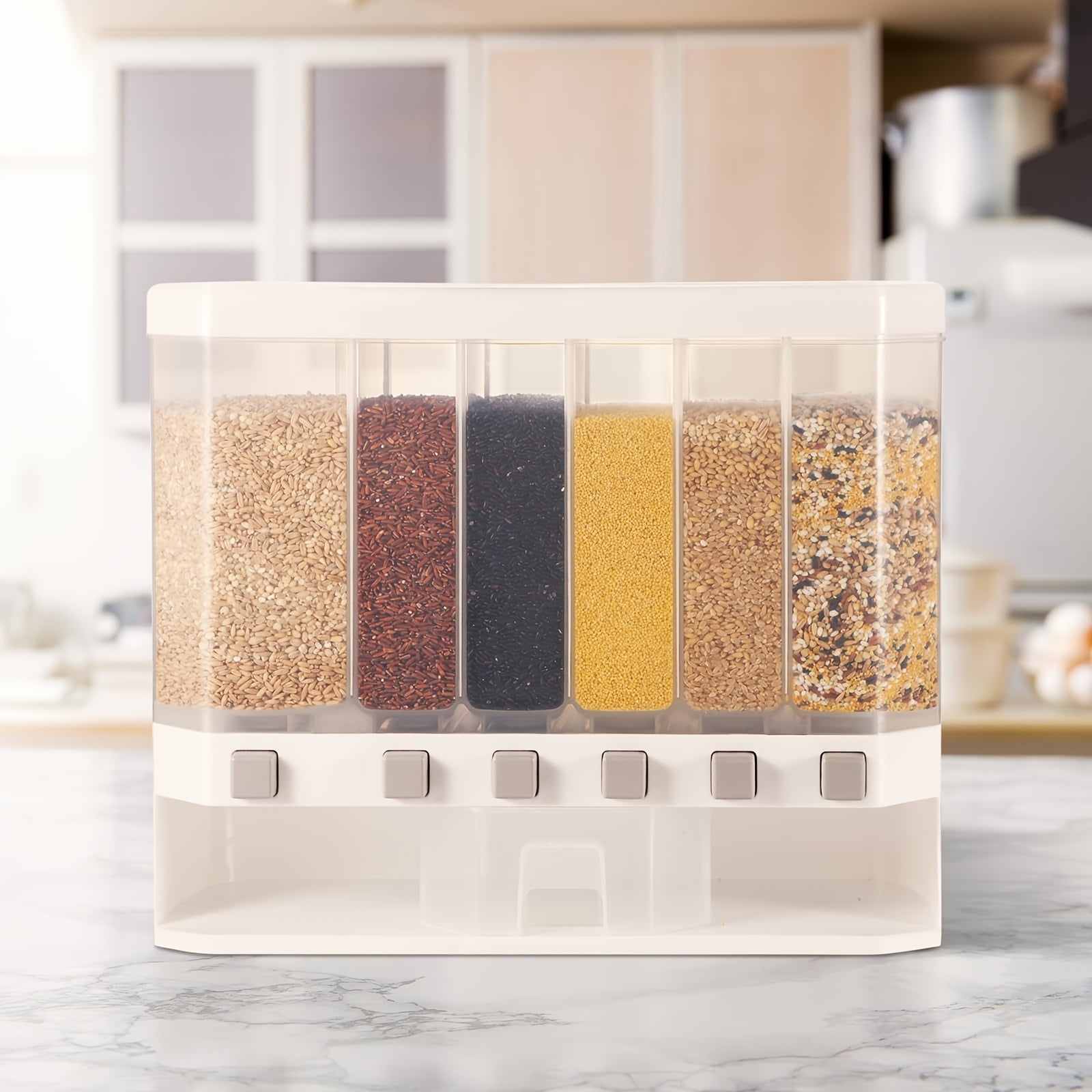 Grain Dispenser With Measuring Cup, Dry Food Dispenser Snack Dispenser ...