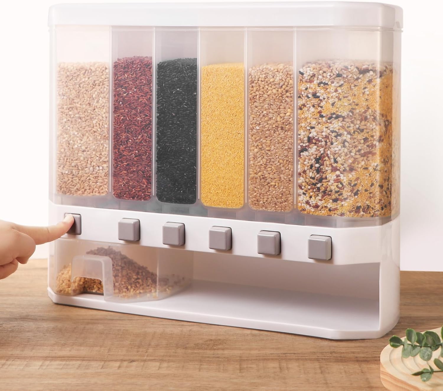 Grain Dispenser with Measuring Cup，Dry Food Dispenser Snack Dispenser ...