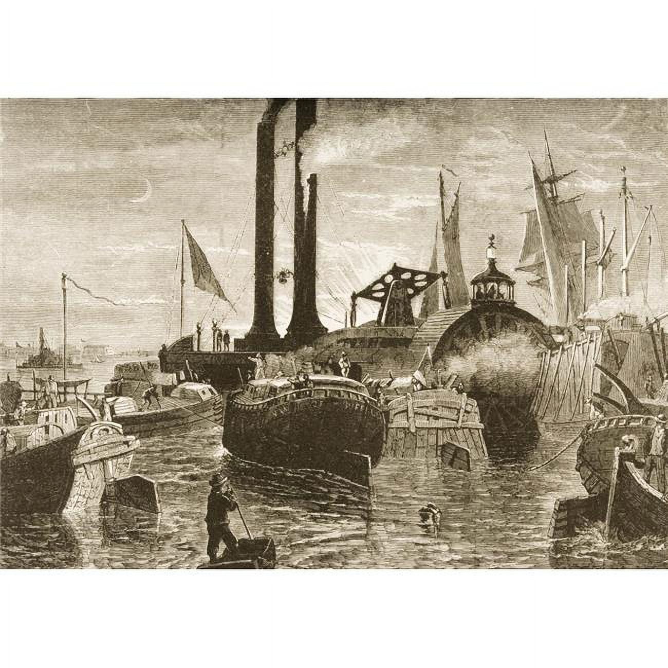 Grain Fleet In New York Harbour In 1870S From American Pictures Drawn ...