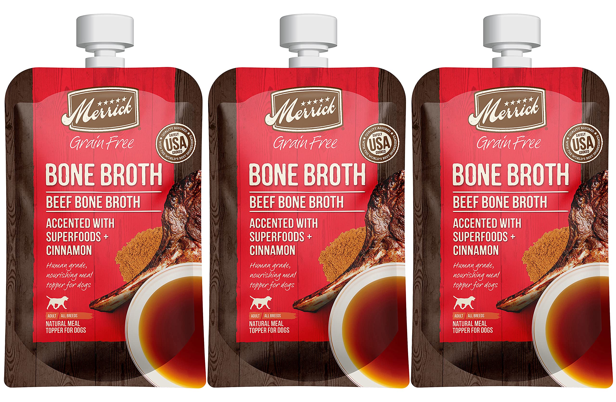 Grain Free Bone Broth Natural Meal Topper For Dogs, Accented With Superfoods & Cinnamon, For ...