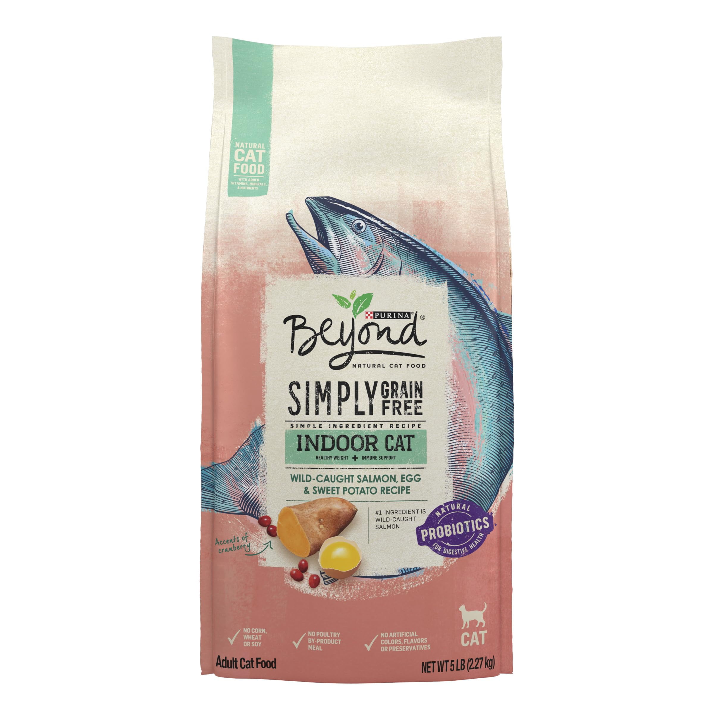 Grain Free, Natural Dry Cat Food, Simply Indoor Salmon, Egg & Sweet ...