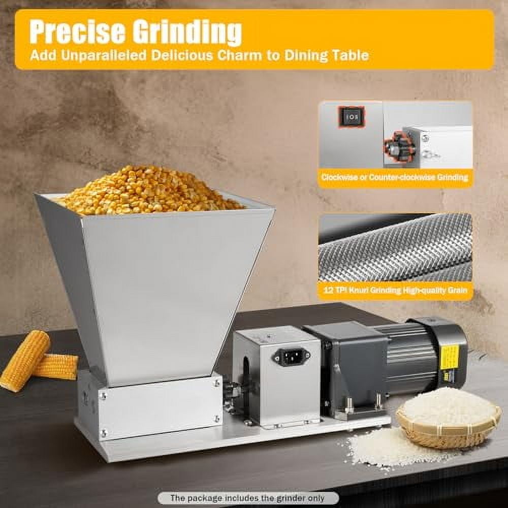 Grain Mill Grinder 60W Electric Barley Grinder Malt Crusher Machine ...