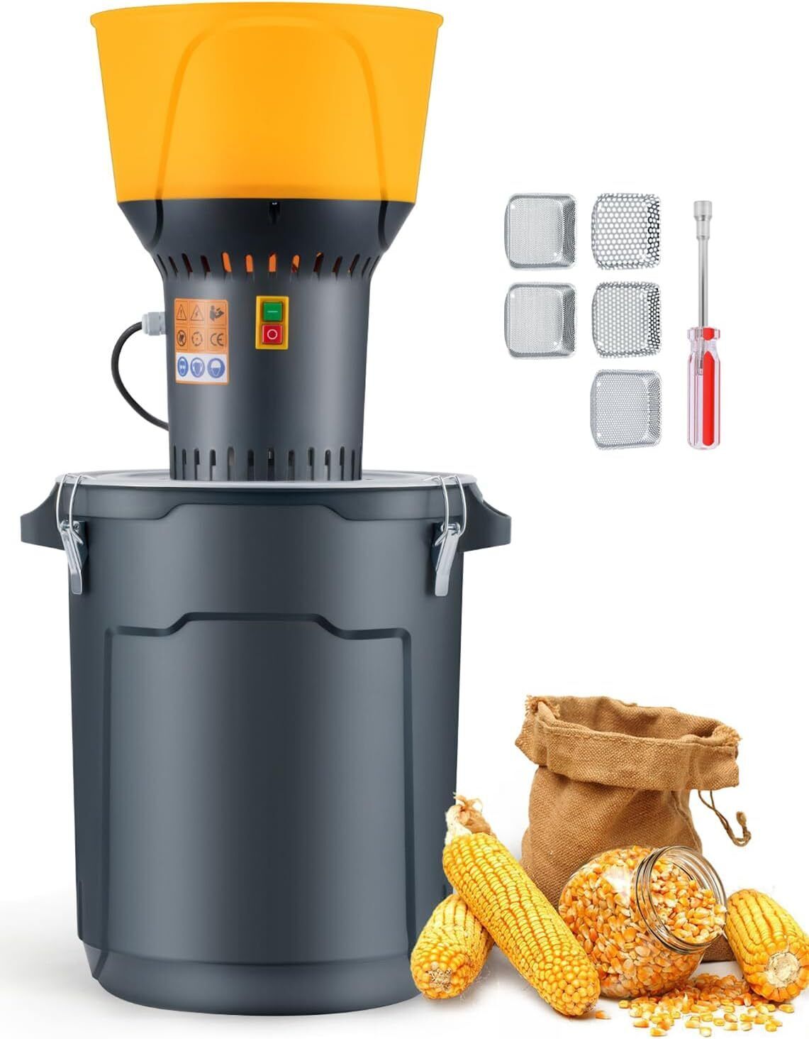 Grain Mill Grinder Electric Corn Grinder Feed Mill Dry Cereal Grinder ...