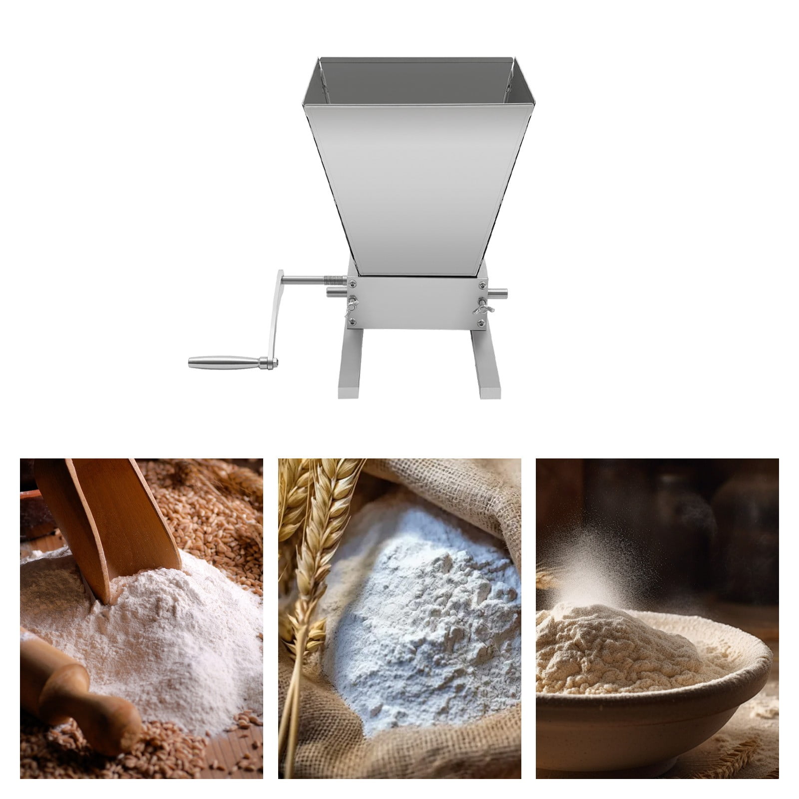 Grain Mill Grinder Homebrew Barley Wheat Grinder Malt Crusher 2 Roller ...