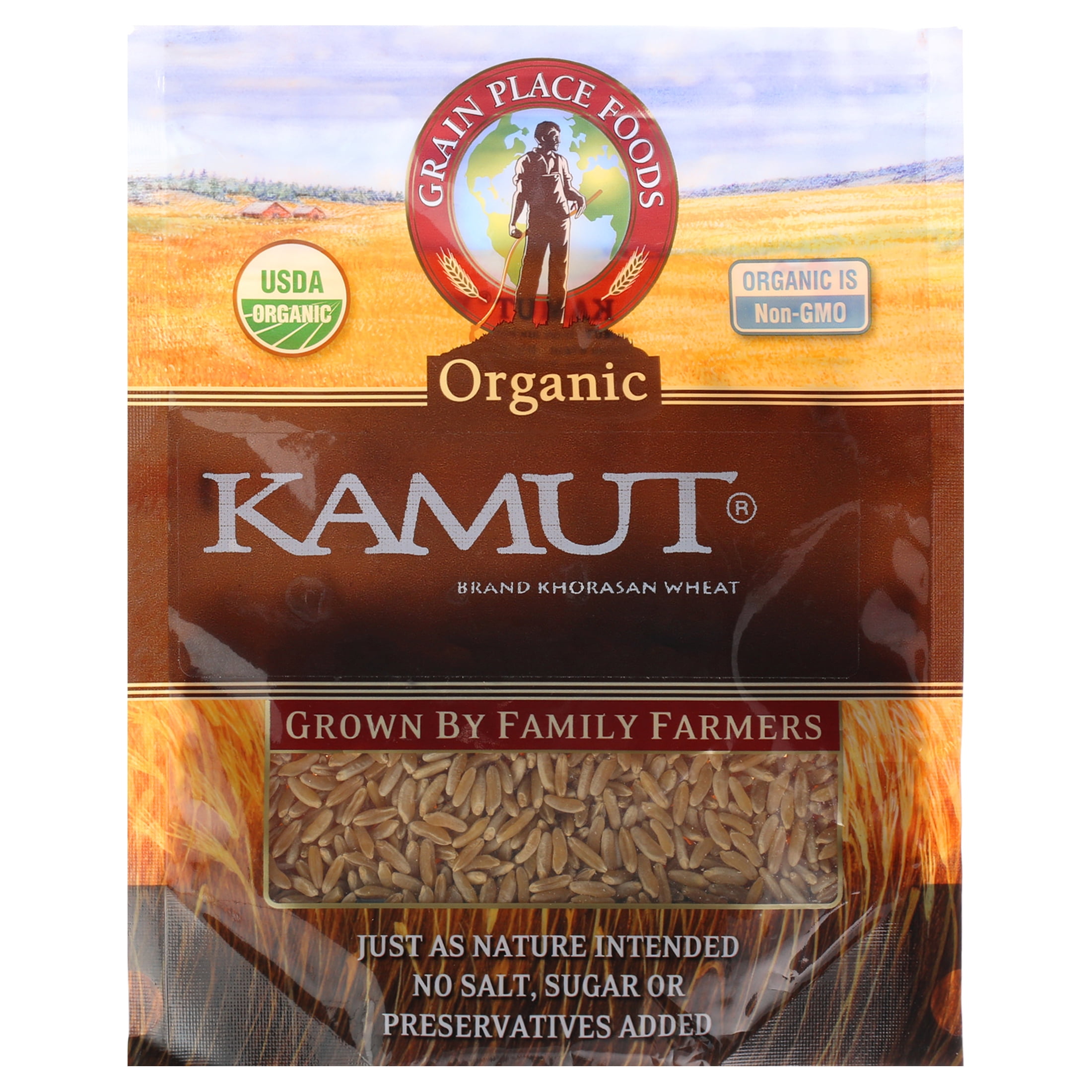 Grain Place Foods Non-GMO Organic Kamut Khorasan Wheat 2lb Bag ...