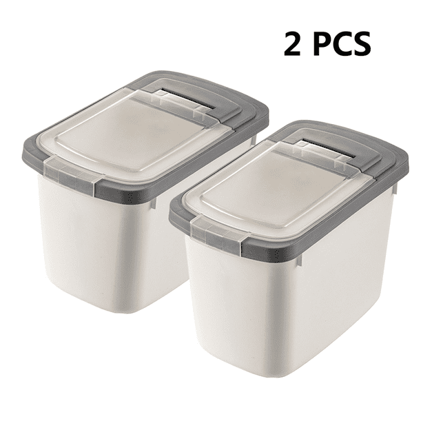 Grain Rice Storage Bin Food Containers Set Leak Proof Locking Lid, Large Storage Boxes Plastic ...