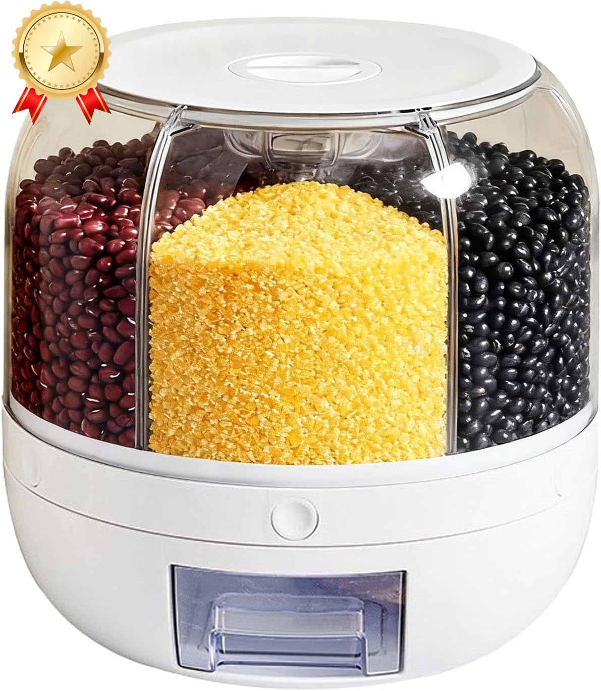 Grain Storage Container Dispenser, 360° Rotating Grain Dry Food ...