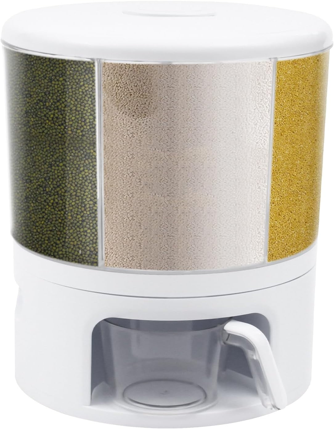 Grain Storage Container Dispenser, 6 Grids rice dispenser rotating, 360 ...
