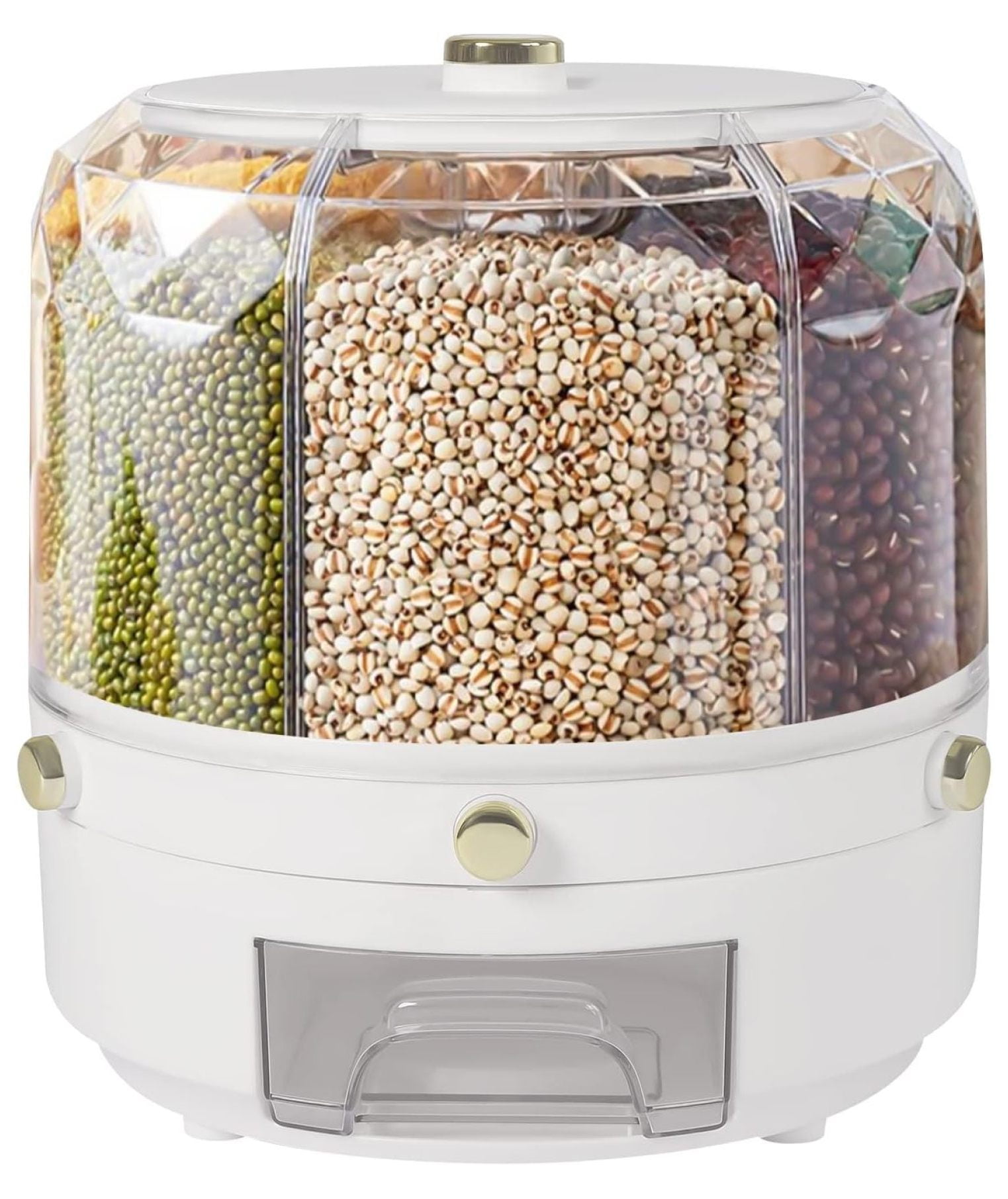 Grain Storage Container Dispenser,Rice dispenser rotating,360° rotating ...
