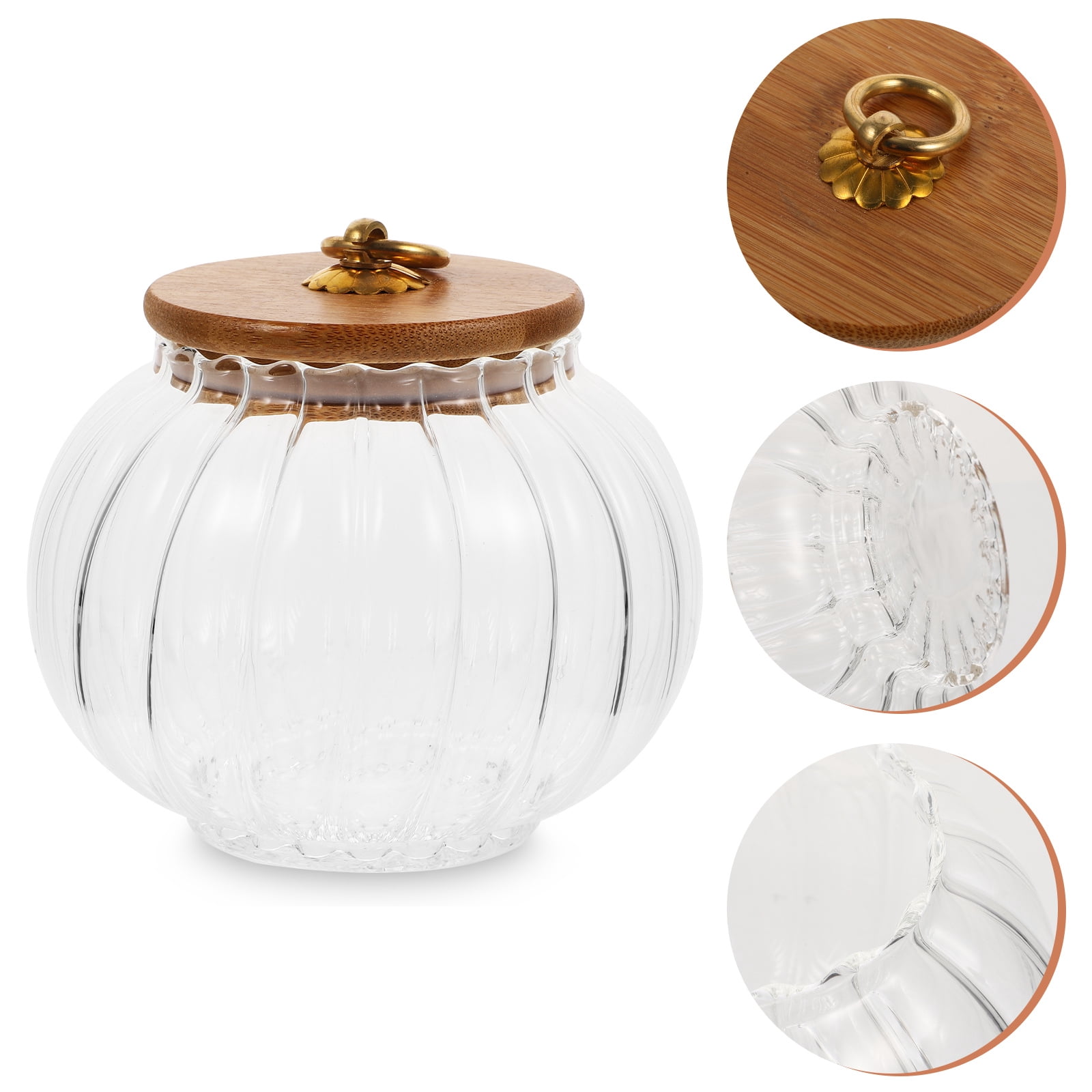 PartyKindom Pumpkin Canister Storage Jar Glass Transparent 1Pcs ...