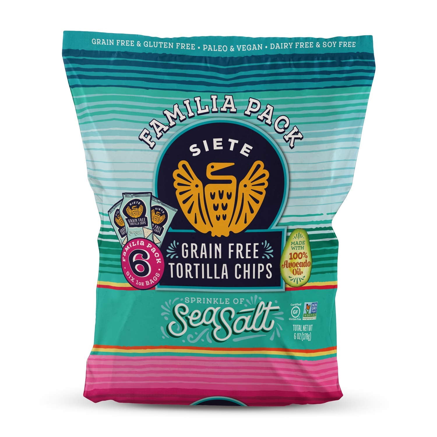 Grain Tortilla Chips - Sea Salt, 1 oz Bag (6 Bags) - Dairy , Paleo ...