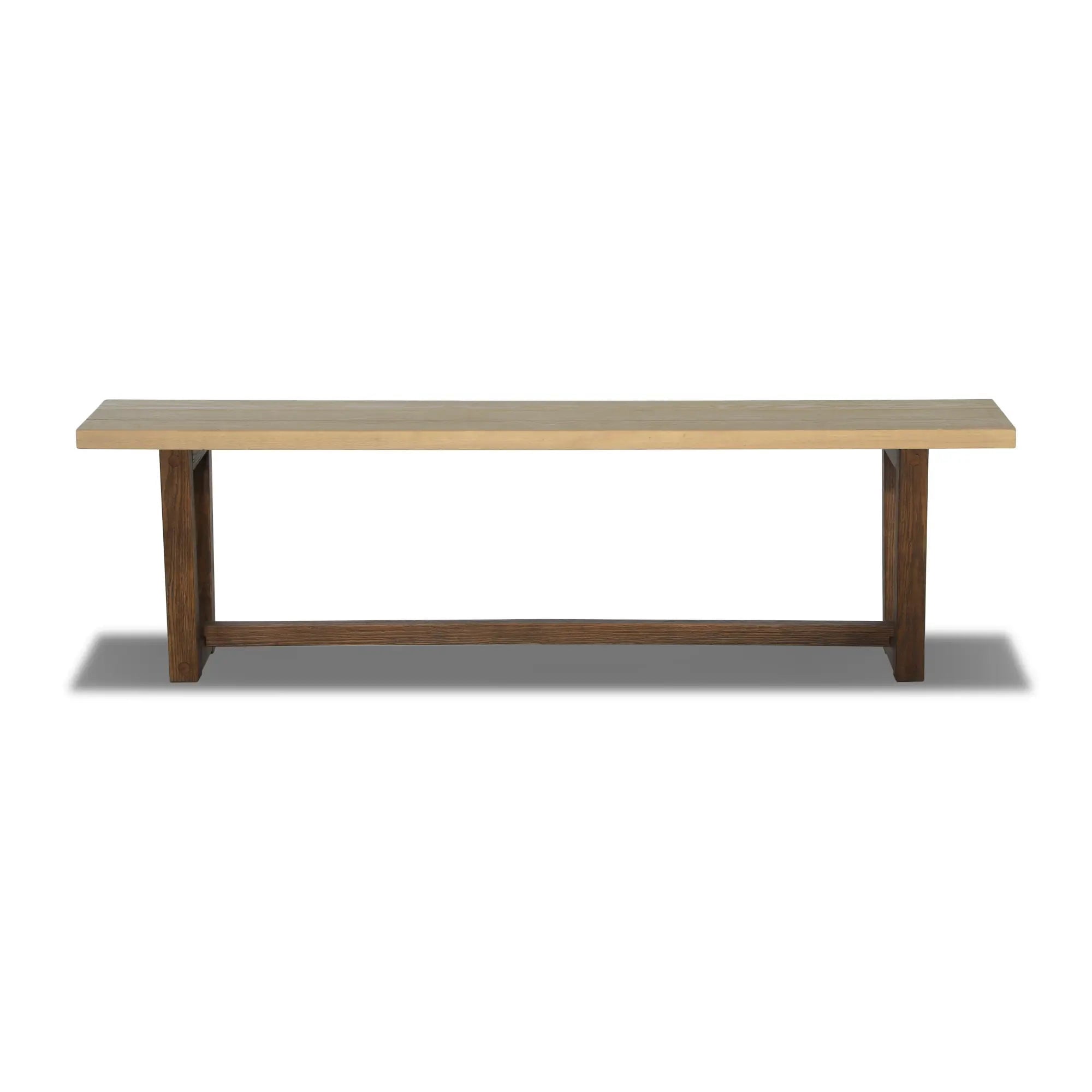 Grain Wood Furniture Cascais Solid Wood Bench with Industrial Base in ...