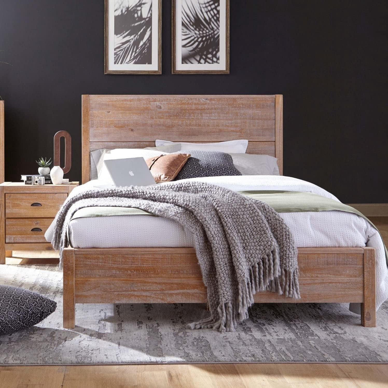 Grain Wood Furniture Montauk Queen Size Bed, Solid Wood Frame ...