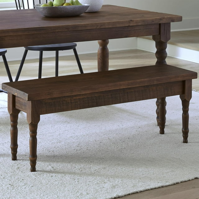 Grain Wood Furniture Valerie Solid Wood Bench, Rustic Walnut - Walmart.com