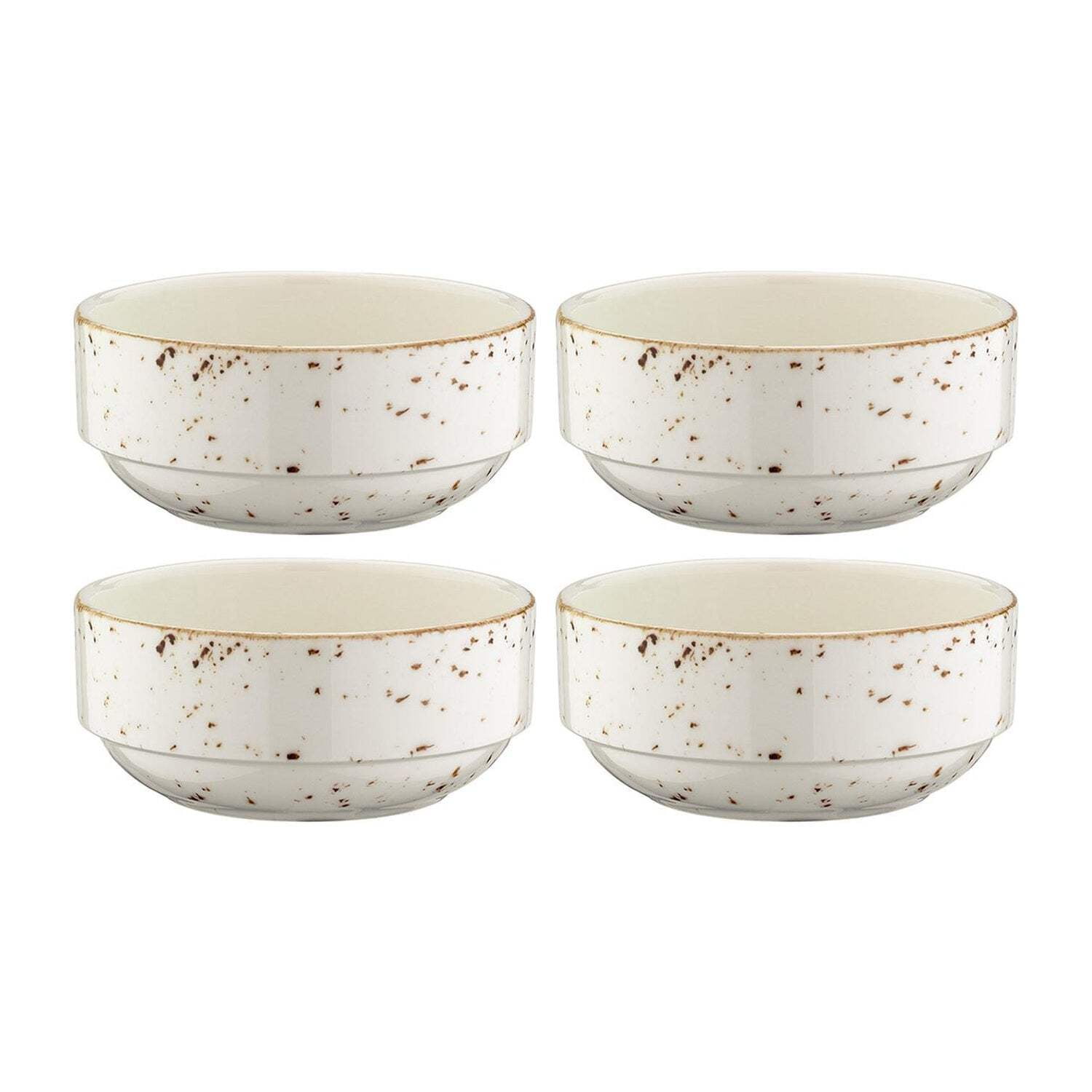 Grain dia.4.75" h:2" 12 oz. Round Decorated Porcelain Bowl (Set of 4 ...