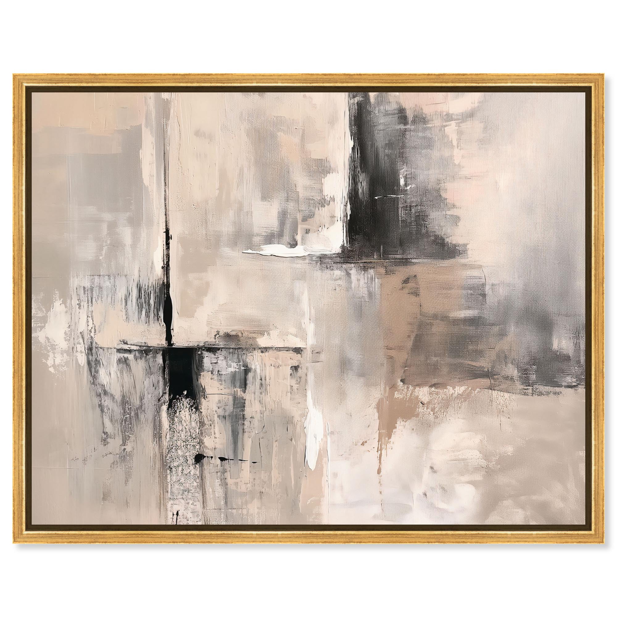 Grain of Memory Canvas Print Abstract Art by Art Remedy, Gold Frame, 20 ...