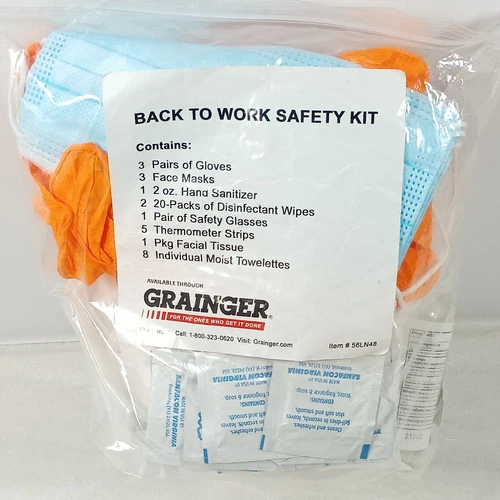 Grainger Safety Personal Protective Equipment Kit Gloves Masks Wipes ...