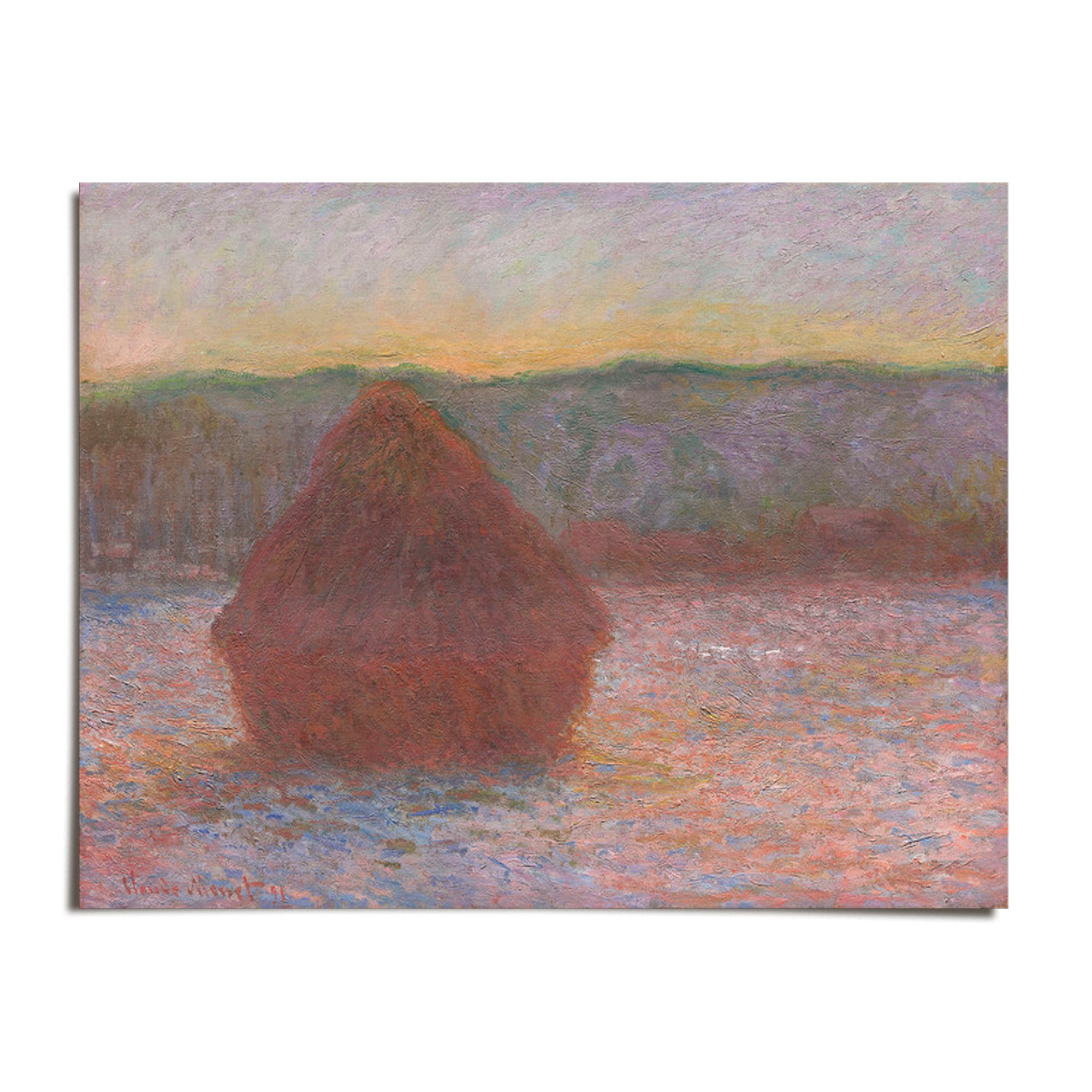 Grainstack, Thaw, Sunset c. 1890-91 - Claude Monet - 11x14 - Wall Art ...