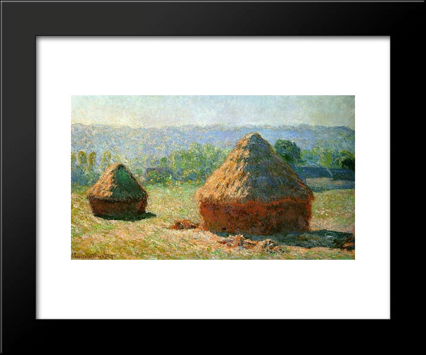 Grainstacks at the End of Summer, Morning Effect 20x24 Framed Art Print ...