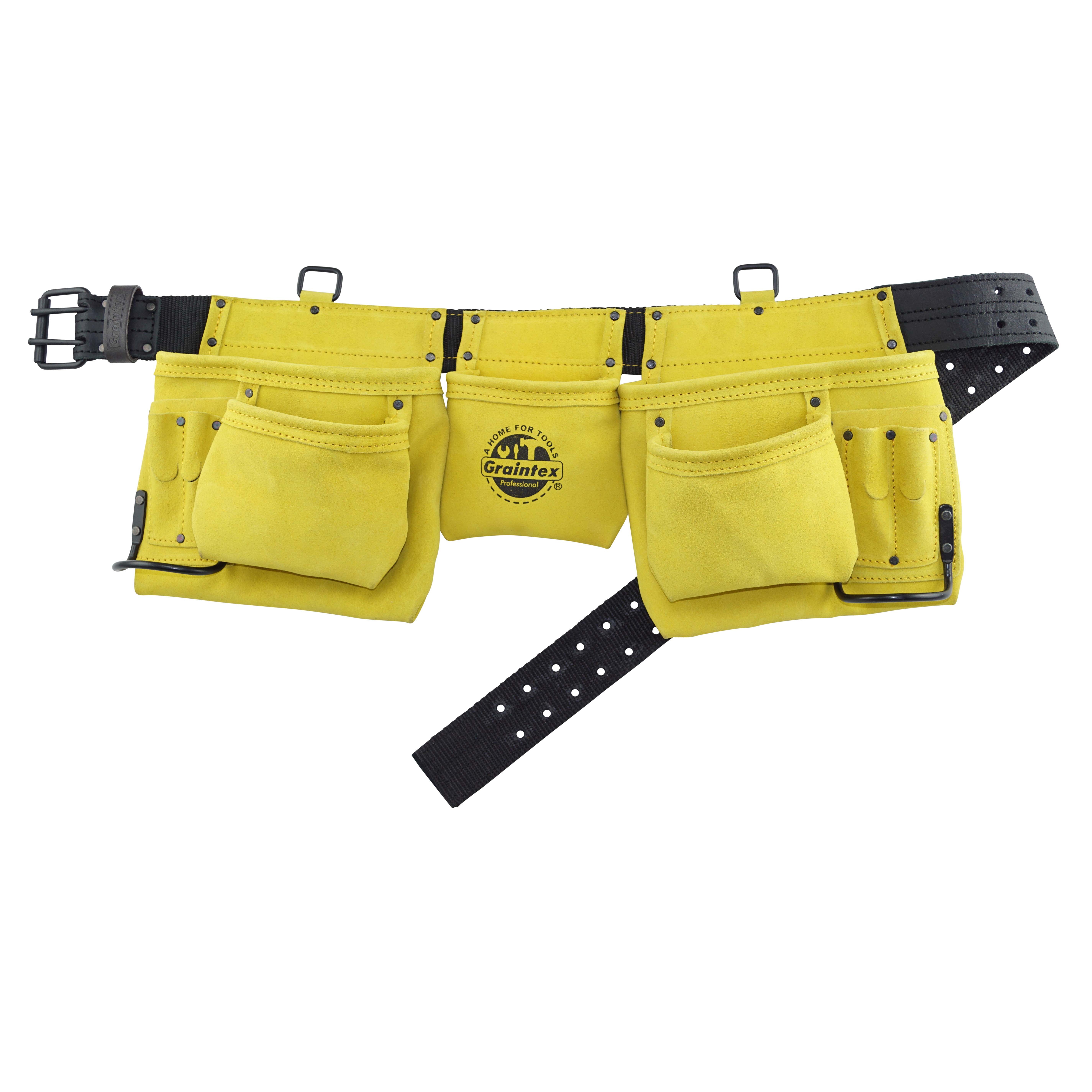 Graintex DS2219: 11 Pocket Professional Work Apron Yellow Color Suede ...