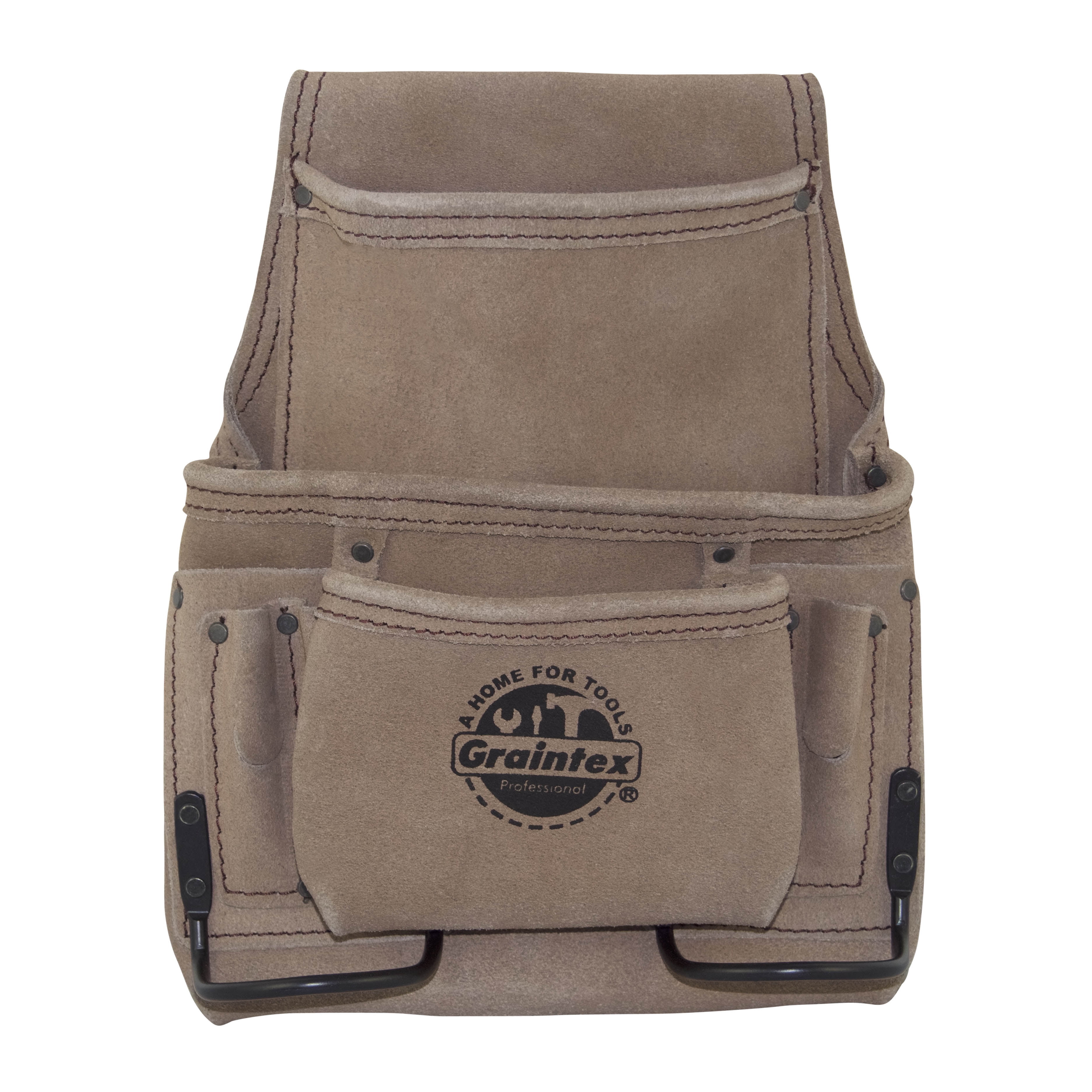 Graintex SS2174 9 Pocket Nail & Tool Pouch Beige Color Suede Leather ...
