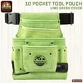 Graintex SS2430 :: 10 POCKET NAIL & TOOL POUCH LIME GREEN COLOR SUEDE ...