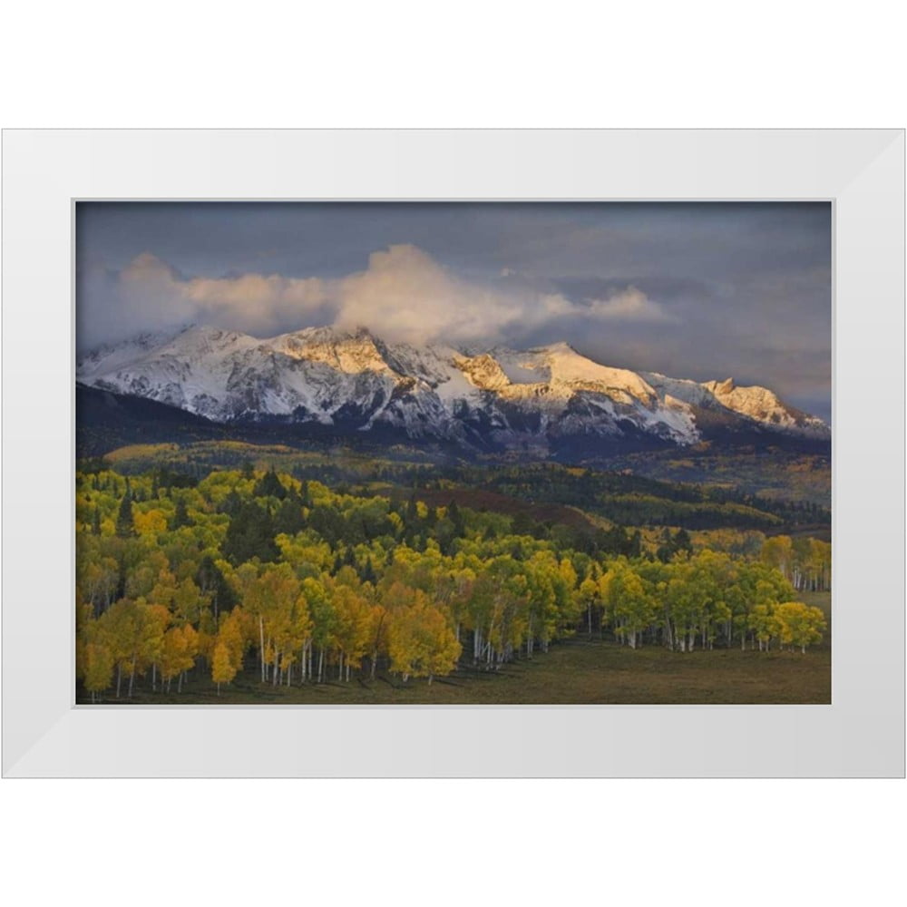 Grall, Don 24x17 White Modern Wood Framed Museum Art Print Titled - CO, Rocky Mts Sunrise over ...