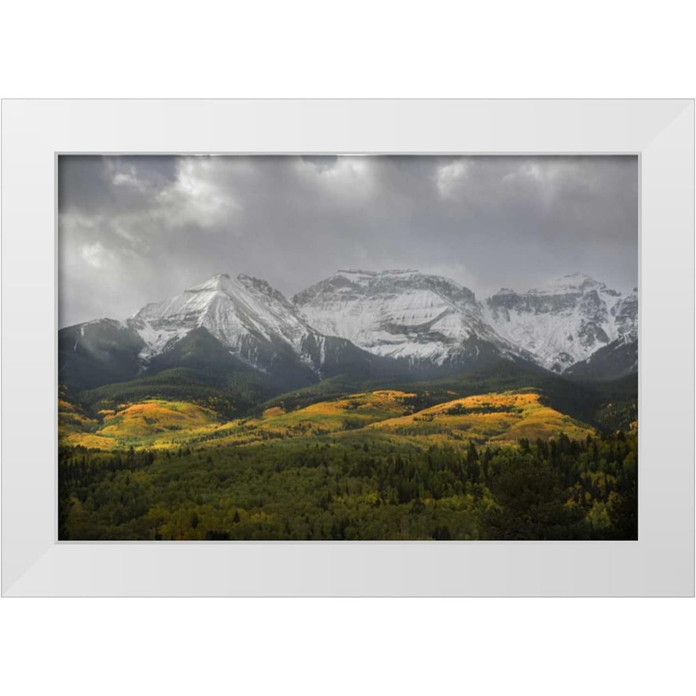 Grall, Don 24x17 White Modern Wood Framed Museum Art Print Titled - CO, Sneffels Range Morning ...