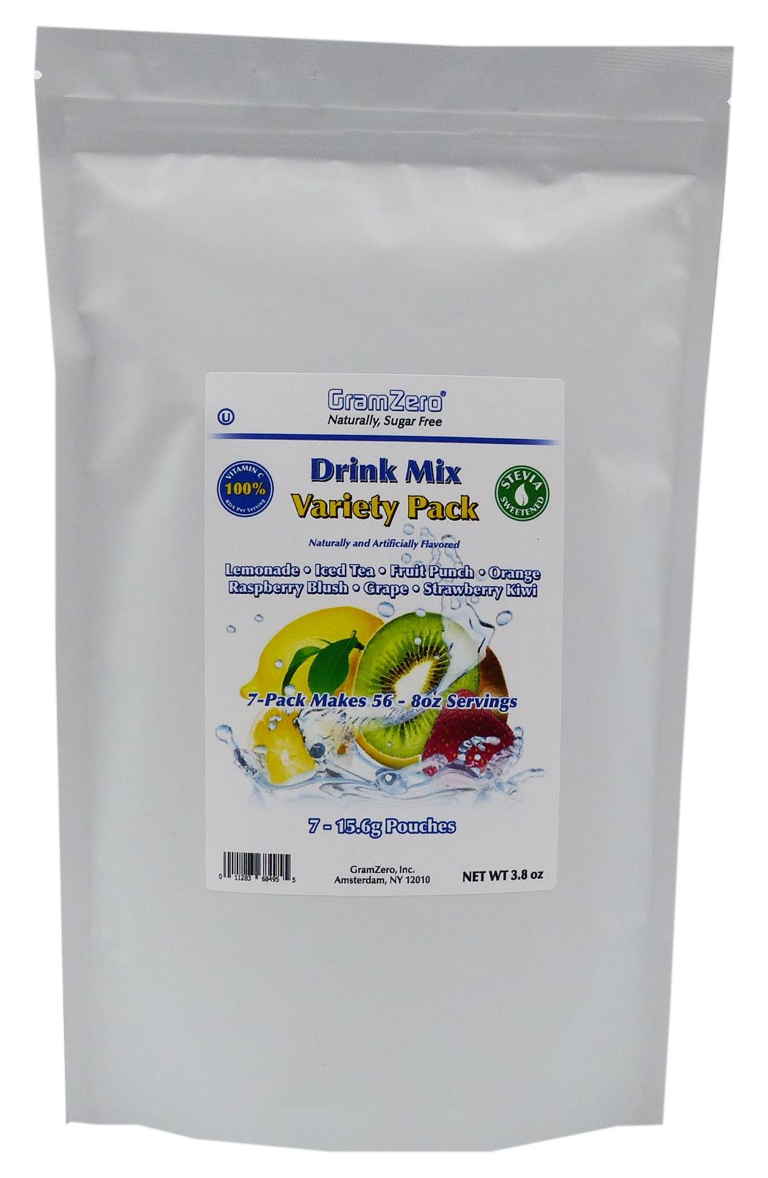 GramZero Stevia Sweetened Sugar Free Beverage Powder Mix, Low Carb, 7 ...