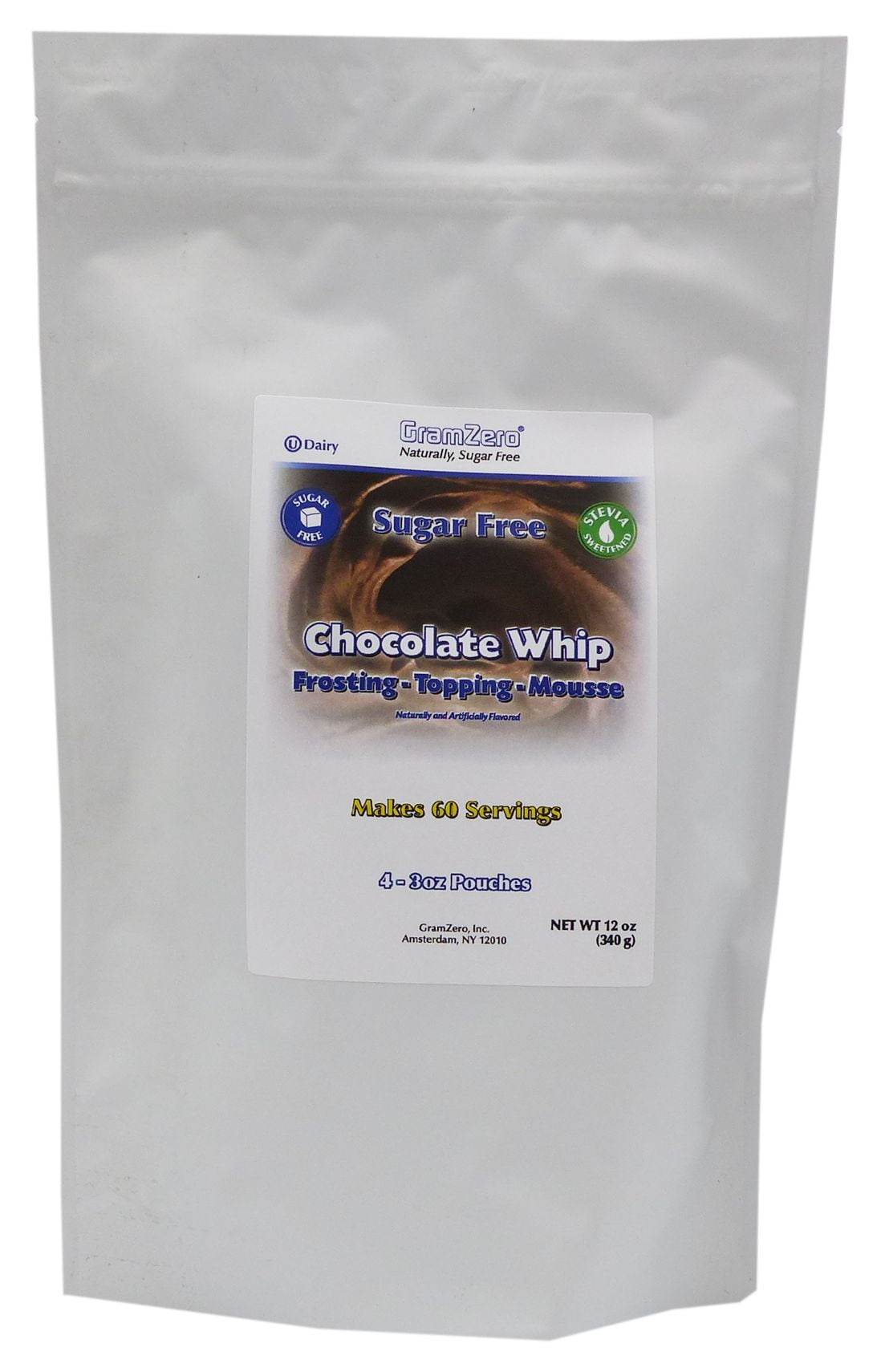 GramZero Stevia Sweetened Sugar Free Frosting/Topping/Mousse Mix Flavor ...