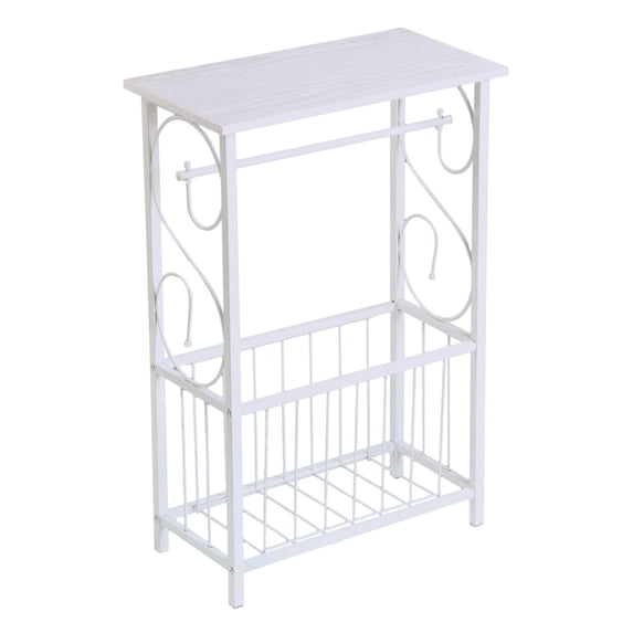 Gramercy Scroll Design Bathroom Table - White - Walmart.com