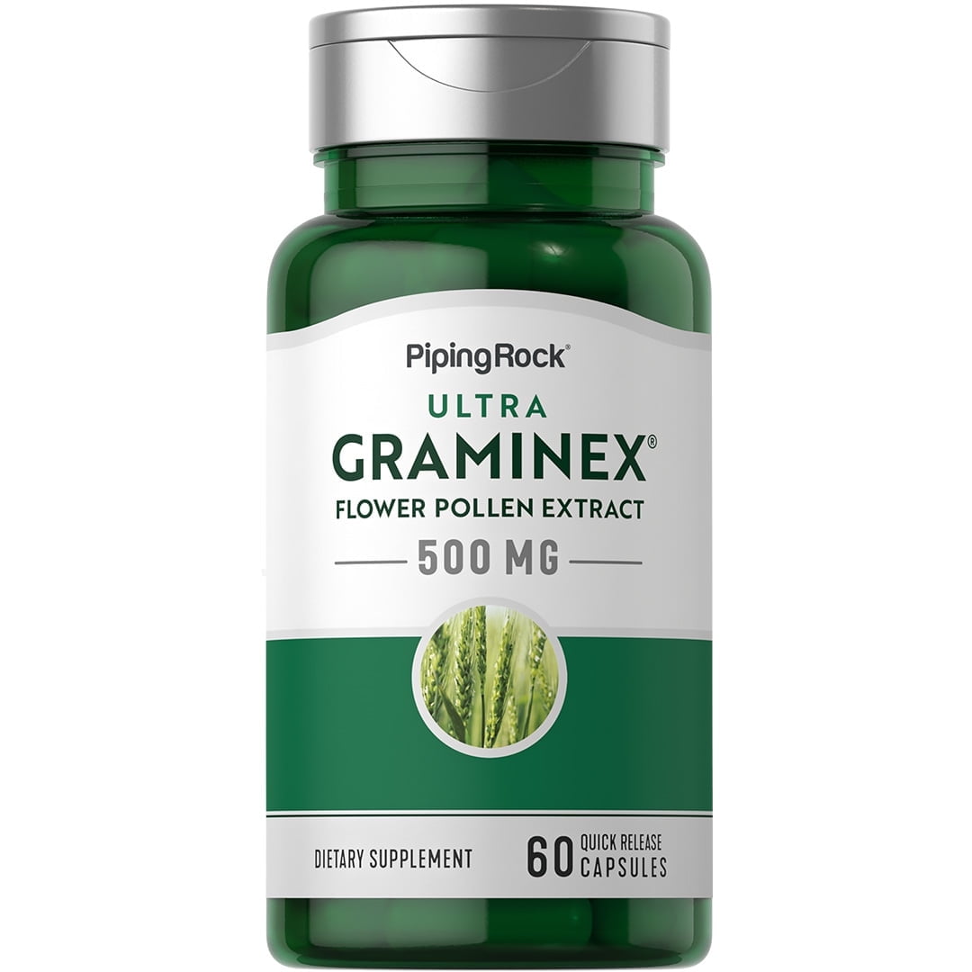 Piping Rock Graminex Flower Pollen Extract Dietary Pills, 500mg, 60 ...